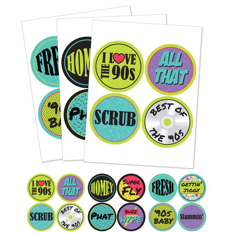 90's Throwback Party Name Badges Set of 12 1990s Party - Etsy