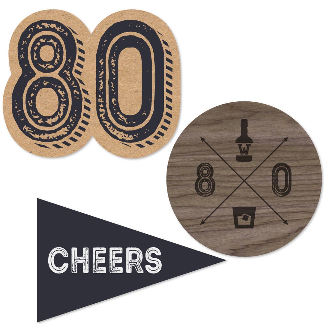 80th Birthday - Aged to Perfection Small DIY Shaped Paper Cut Outs ...