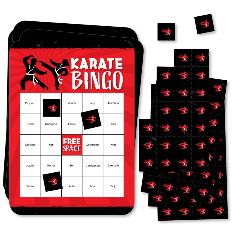 Karate Master Bingo Cards and Markers Martial Arts - Etsy