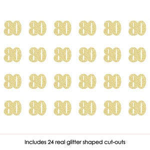 Gold Glitter 80 - No-mess Real Gold Glitter Cut-out Numbers - 80th ...