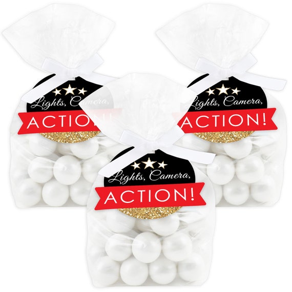 Red Carpet Hollywood - Movie Night Party Clear Goodie Favor Bags ...