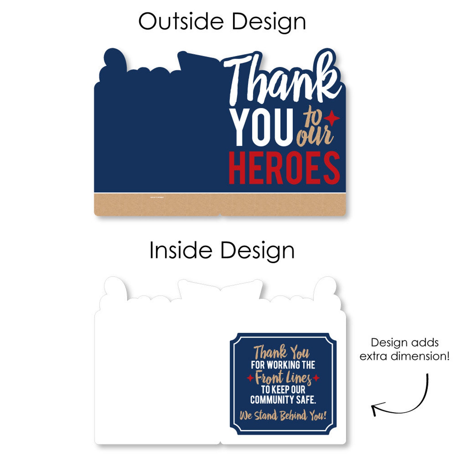 Thank You to Our Heroes Appreciation Big Greeting Card - Etsy