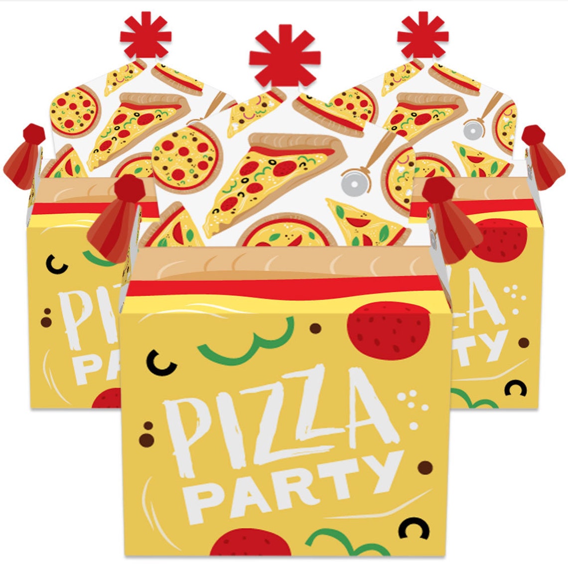 Pizza Party Time Treat Box Party Favors Baby Shower or - Etsy