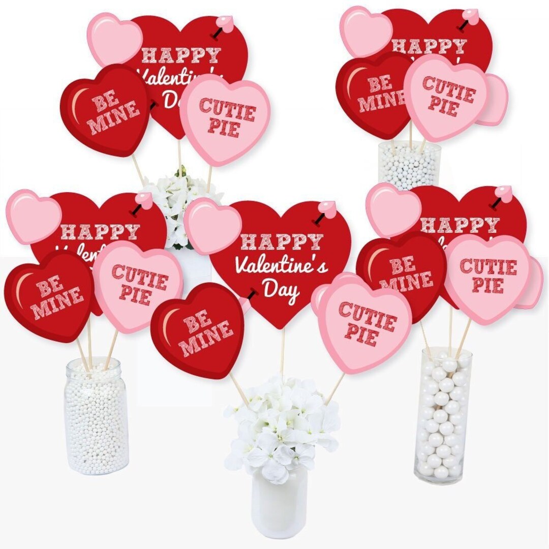 Conversation Hearts Centerpiece Sticks Valentine's Day - Etsy