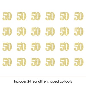 Gold Glitter 50 - No-mess Real Gold Glitter Cut-out Numbers - 50th ...