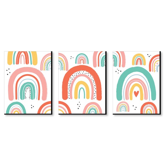 Hello Rainbow - Boho Nursery Wall Art and Kids Room Decor - 7.5 x 10 ...