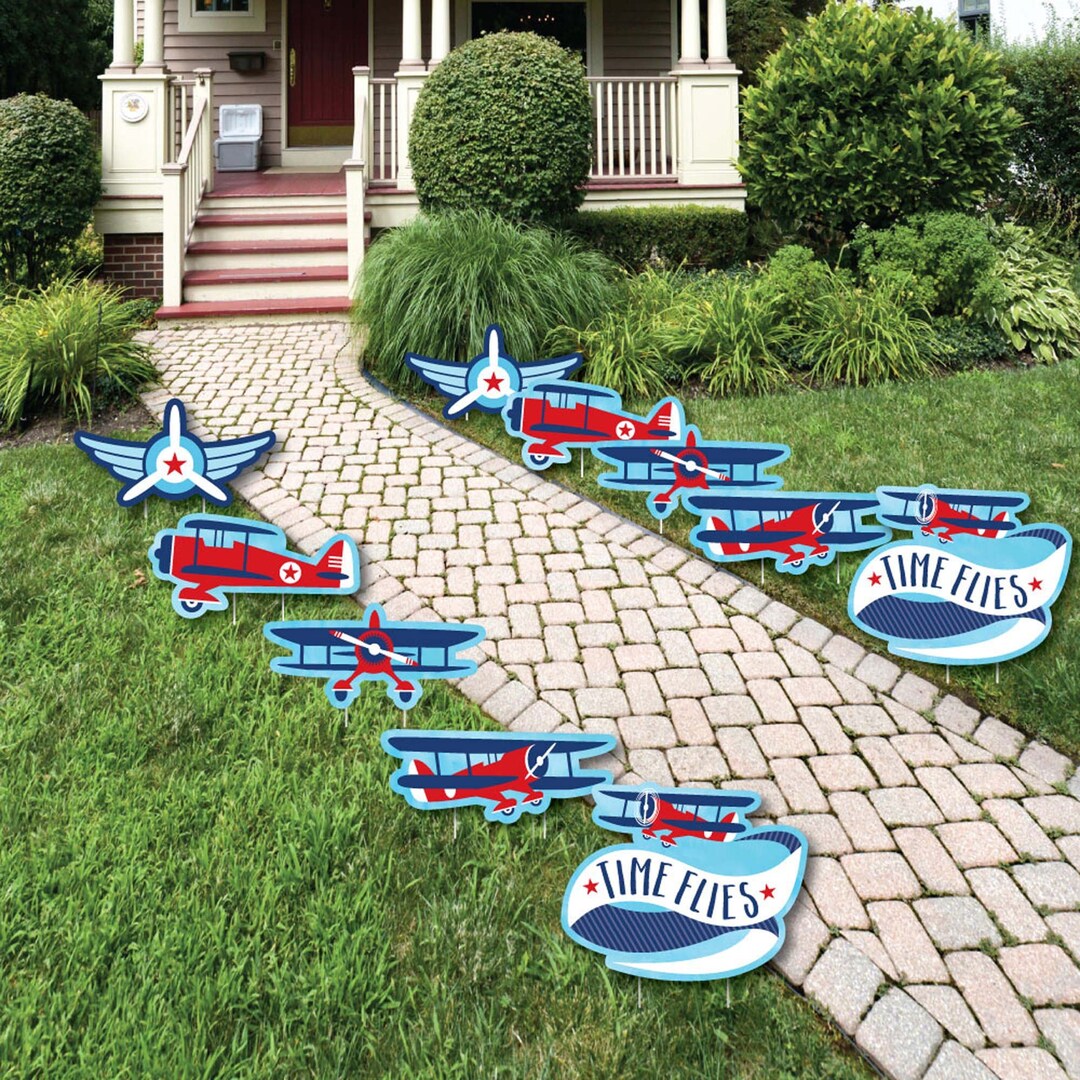 Taking Flight - Airplane - Lawn Decorations - Outdoor Vintage Plane ...