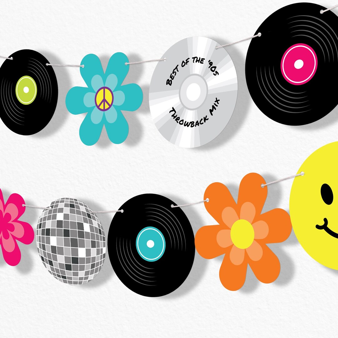 Through the Decades Garland Banner, 50s, 60s, 70s, 80s, & 90s Throwback ...