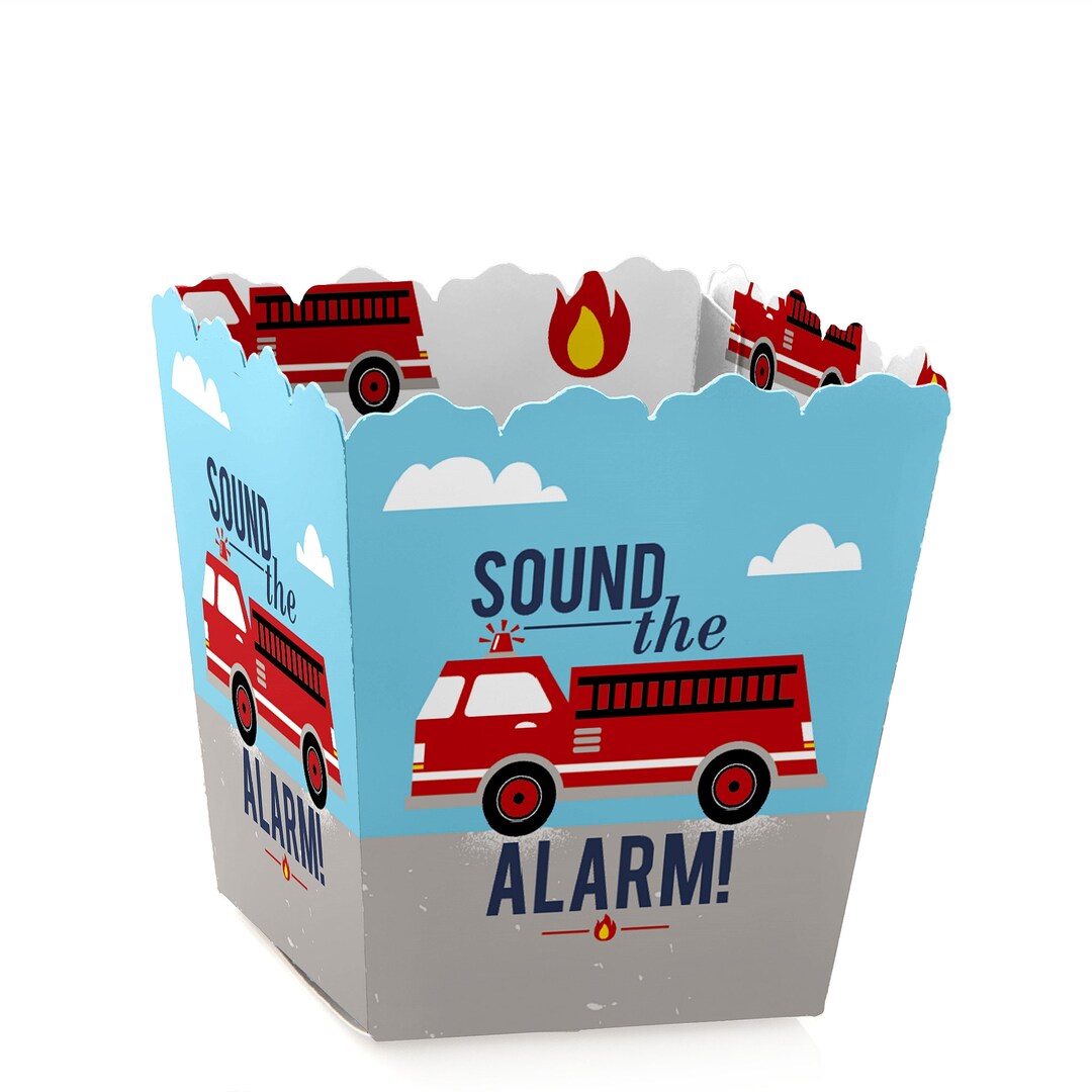 Fired up Fire Truck - Party Mini Favor Boxes - Firefighter Firetruck ...
