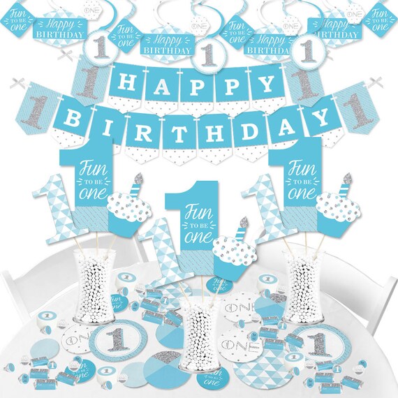 1st Birthday Boy - Fun to be One - First Birthday Party Supplies ...