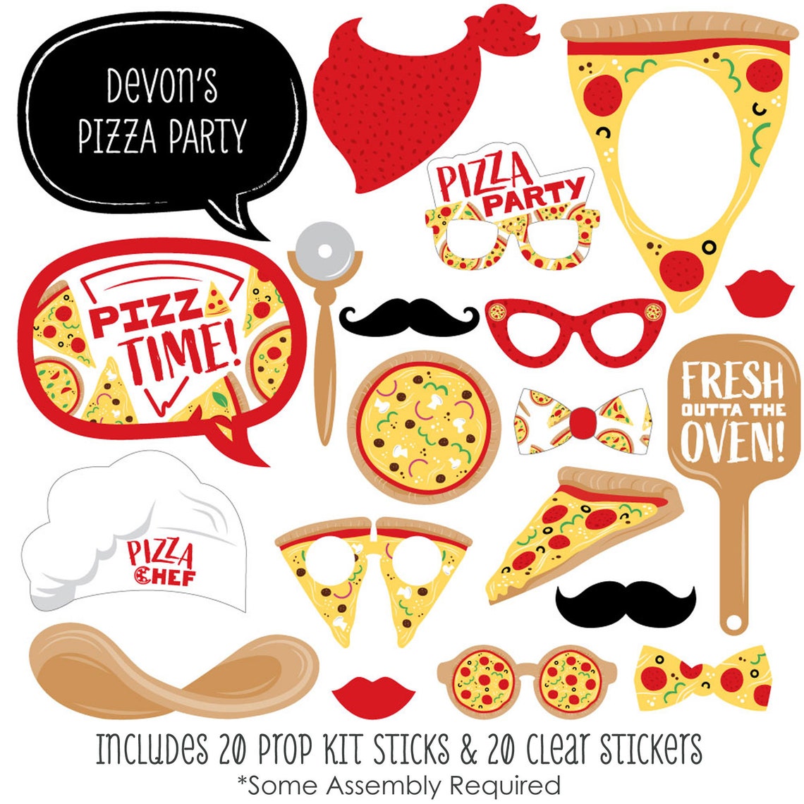 Pizza Party Time 20 Piece Baby Shower or Birthday Party - Etsy