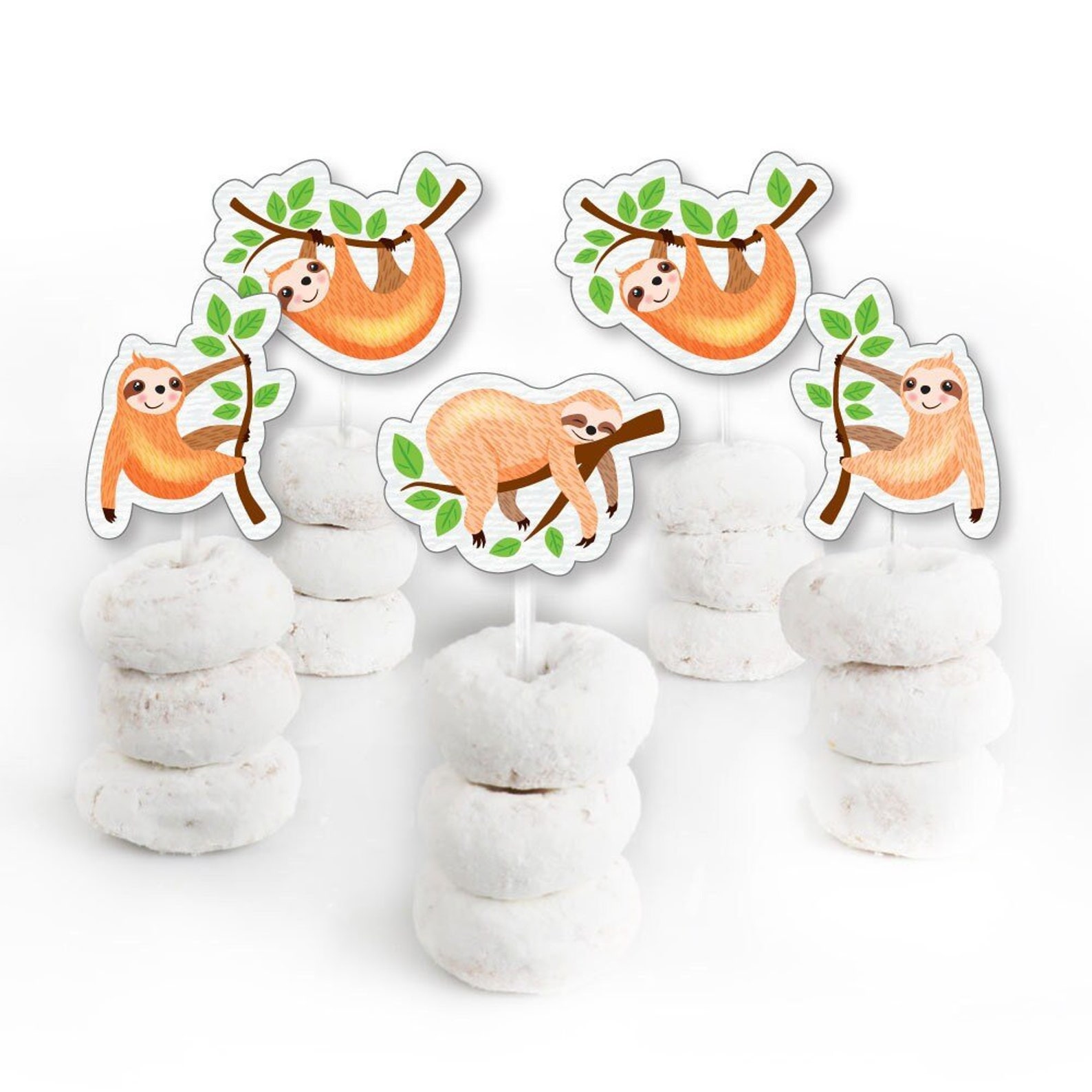 Let's Hang Sloth Dessert Cupcake Toppers Sloth Baby - Etsy