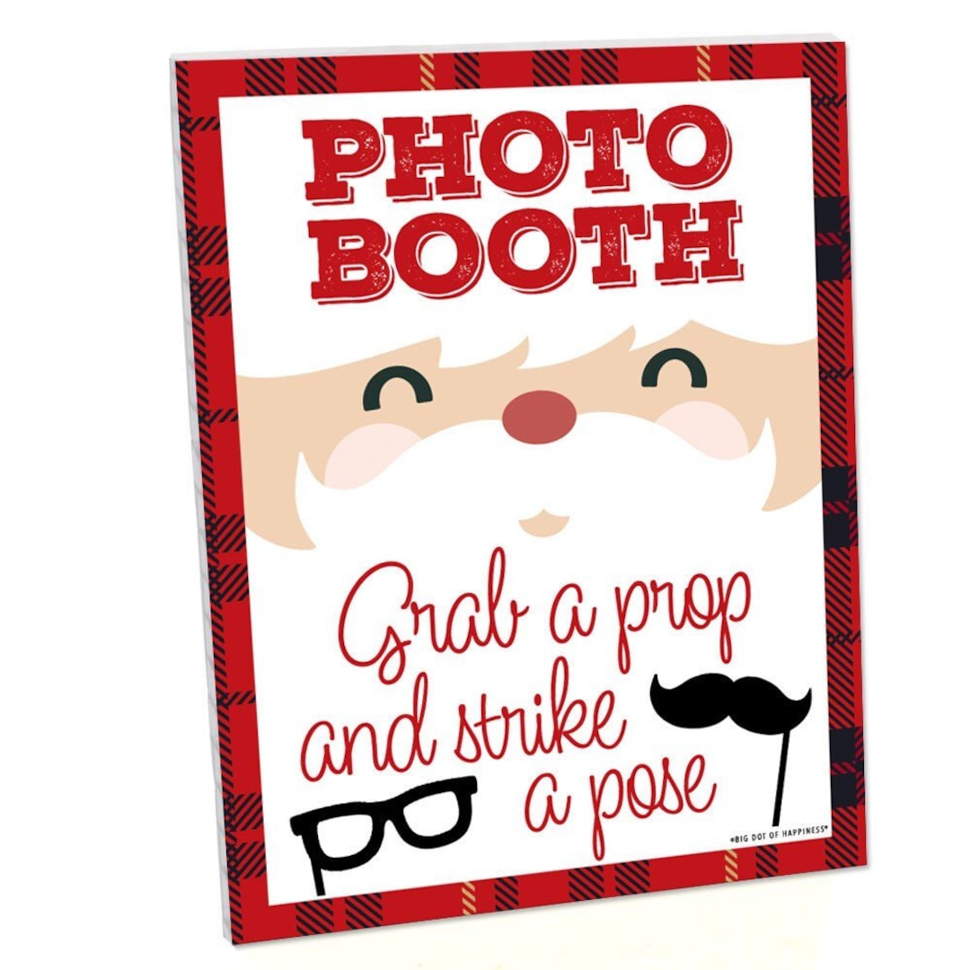 Jolly Santa Claus Photo Booth Sign - Christmas Party Decorations ...