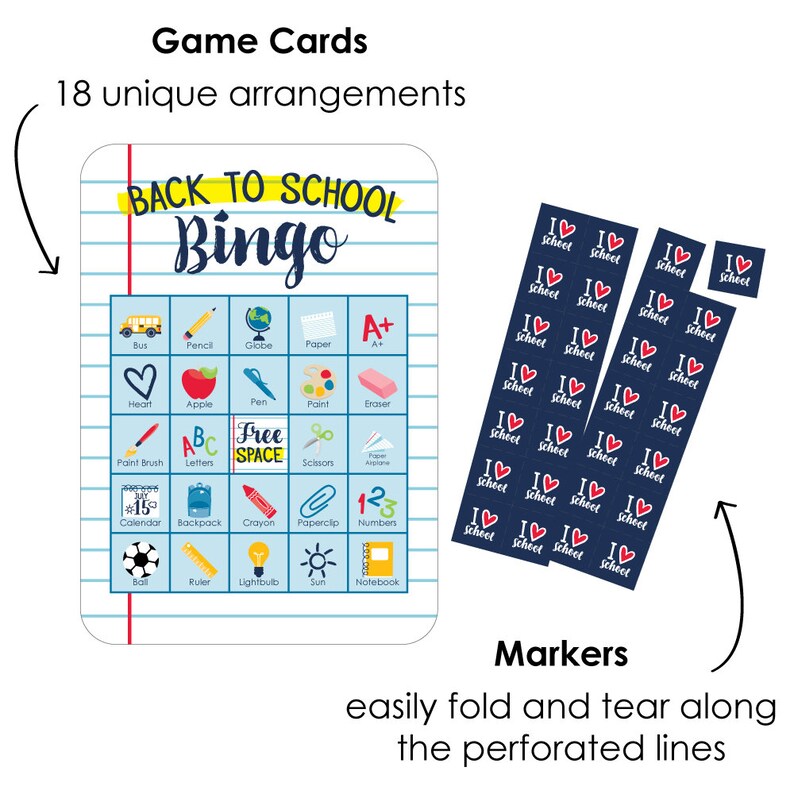 Back to School Picture Bingo Cards and Markers First Day - Etsy