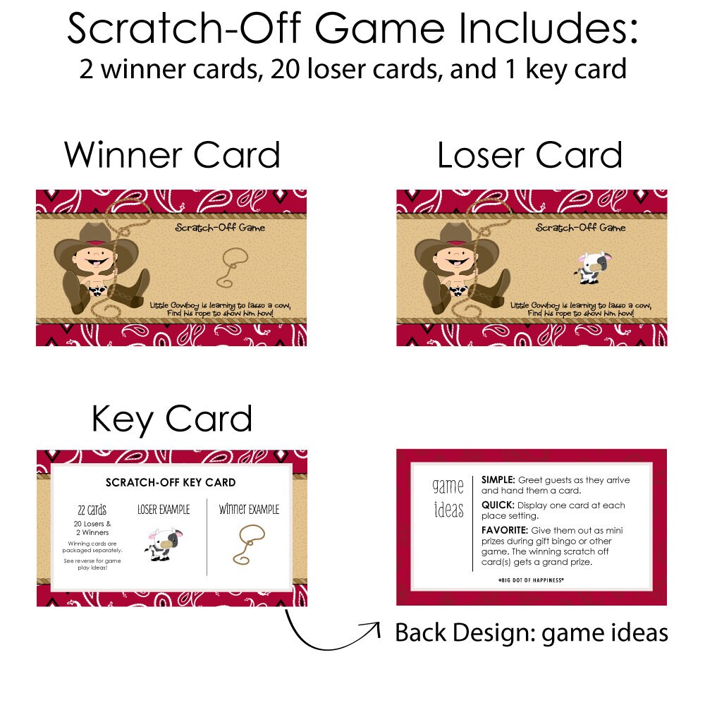 22 Scratch off Baby Shower or Birthday Party Game Cards | Etsy