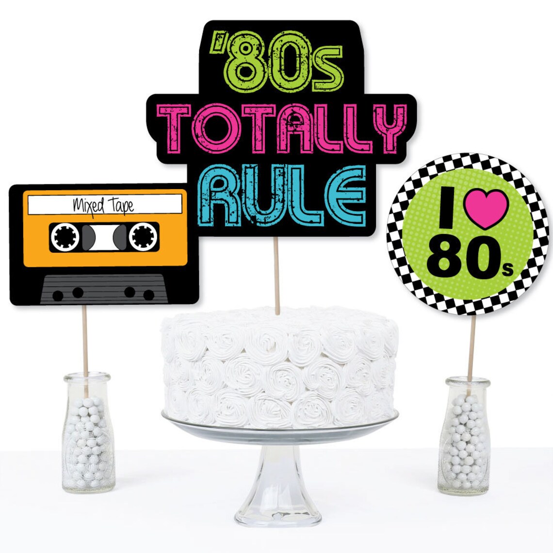 80's Retro - Centerpiece Sticks - 1980's Party Table Toppers - 80's ...