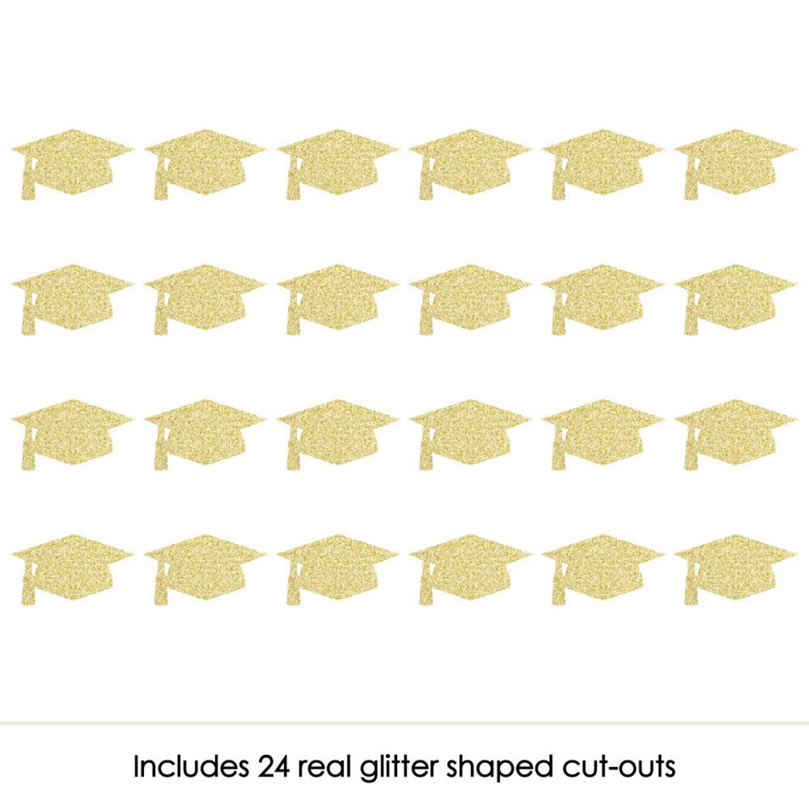 Gold Glitter Grad Caps No-mess Real Gold Glitter Cut-out - Etsy
