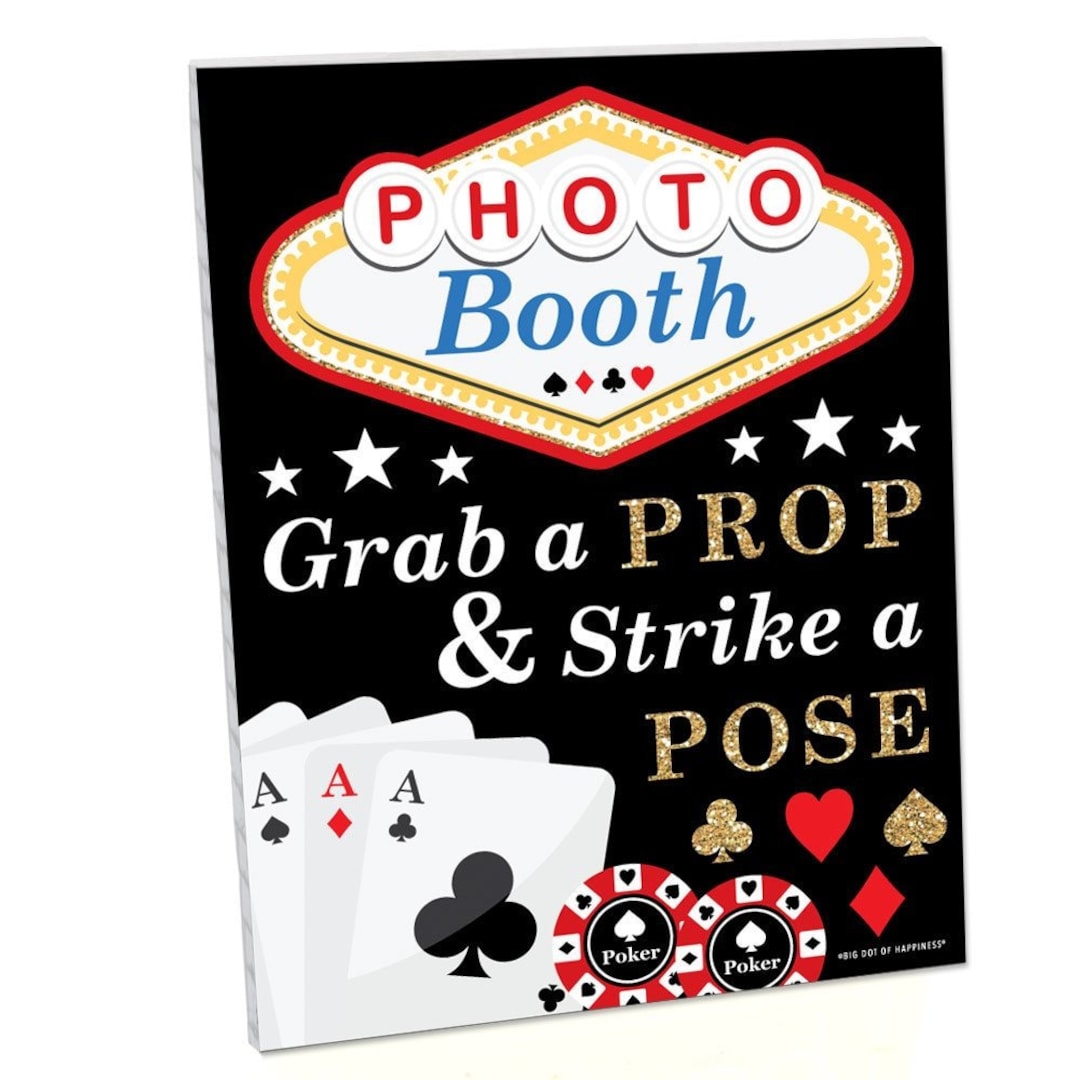 Las Vegas Photo Booth Sign - Casino Party Decorations - Printed on ...
