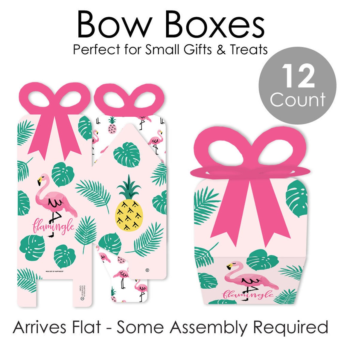 Pink Flamingo - Party Like a Pineapple - Square Favor Gift Boxes ...