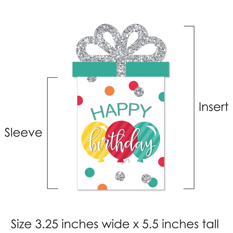 Colorful Happy Birthday - Birthday Party Money and Gift Card Sleeves ...
