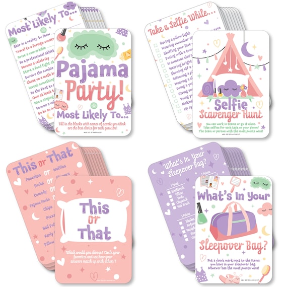 Pajama Slumber Party - 4 Girls Sleepover Birthday Party Games - 10 ...