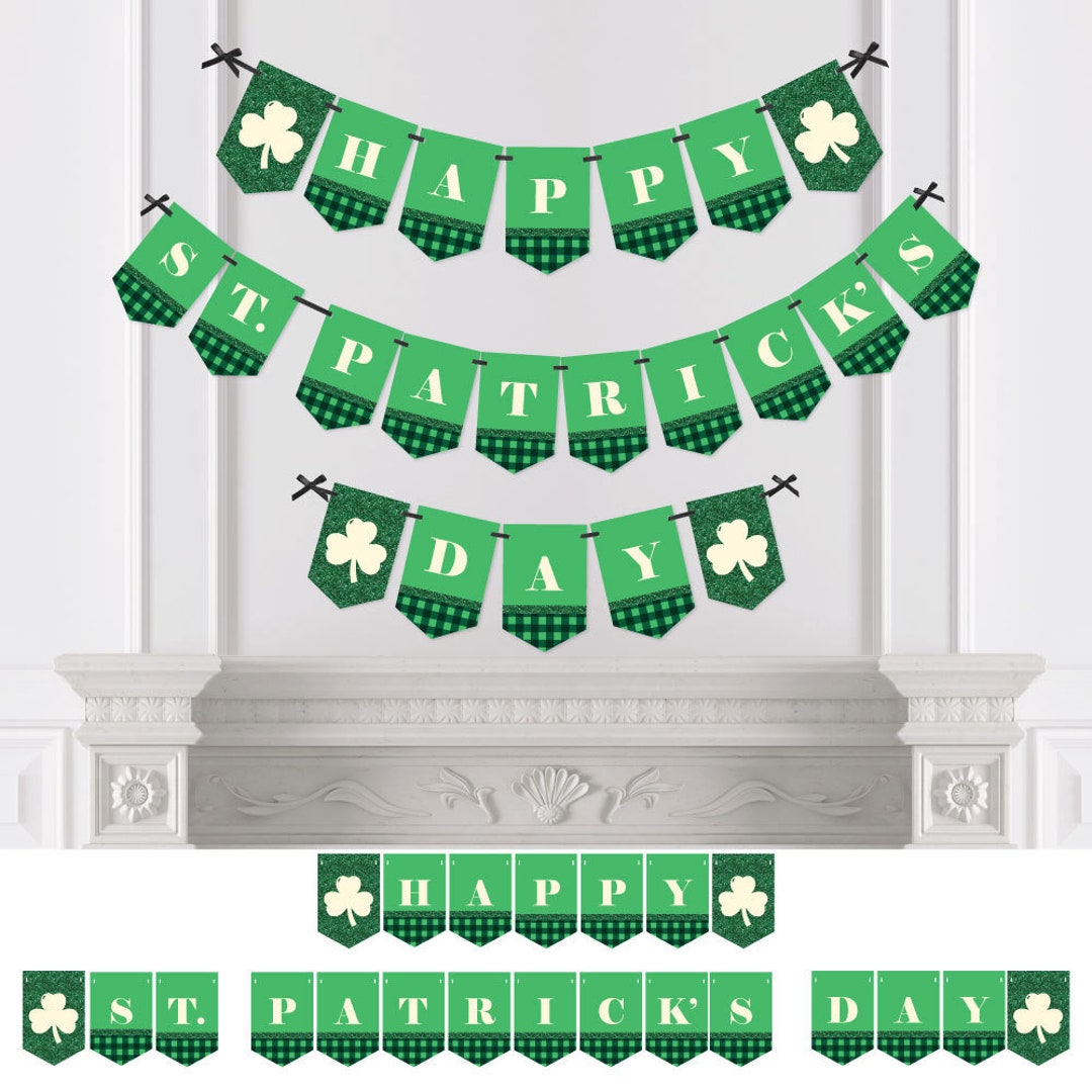 St. Patrick's Day - Saint Paddy’s Day Party Bunting Banner - Green ...