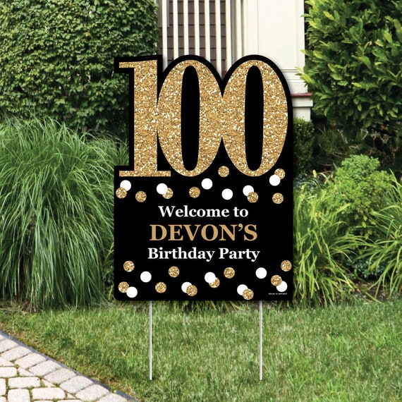 Adult 100th Birthday - Gold - Party Decorations - Birthday Party ...