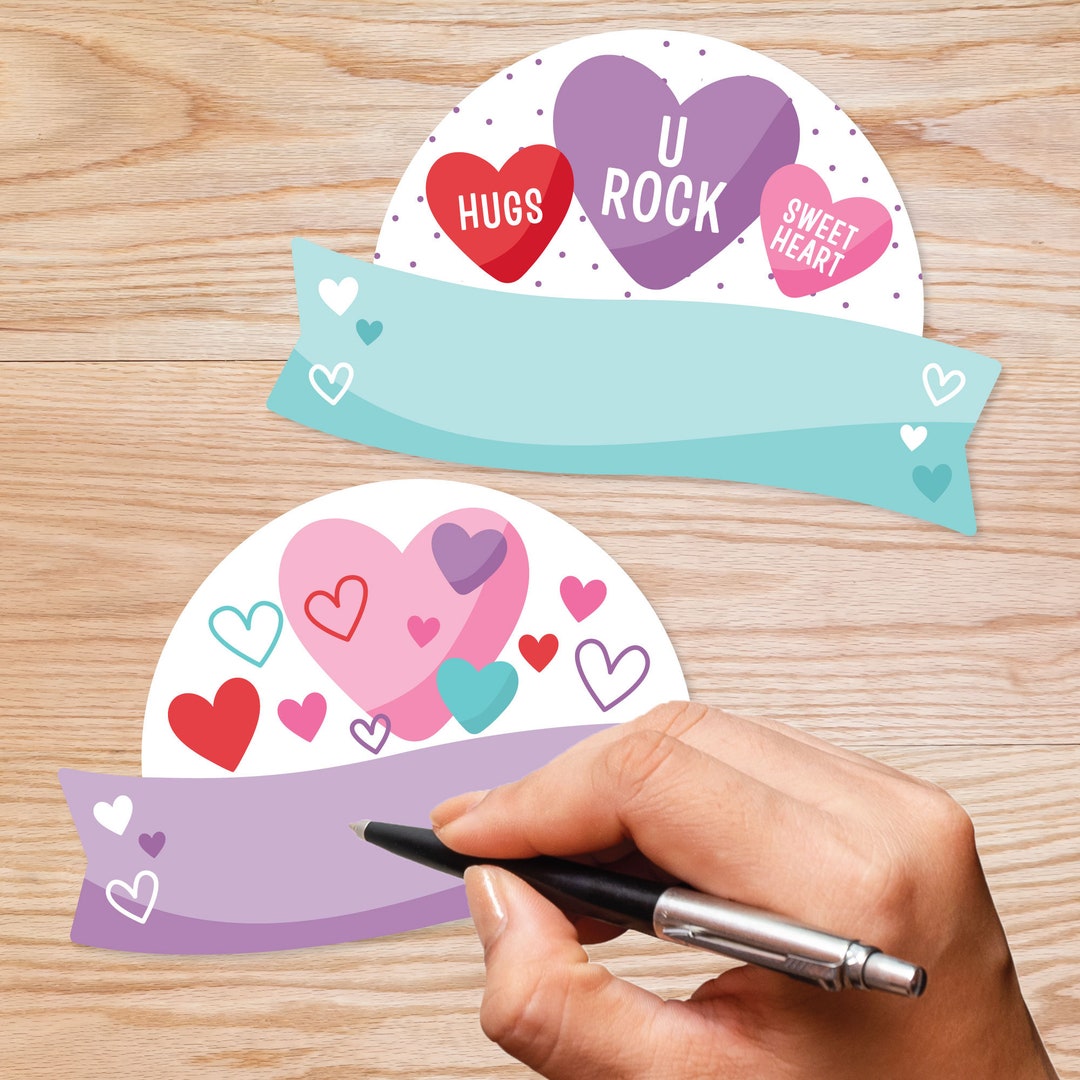 Colorful Valentine's Day - DIY Blank Paper Desk or Locker Labels ...
