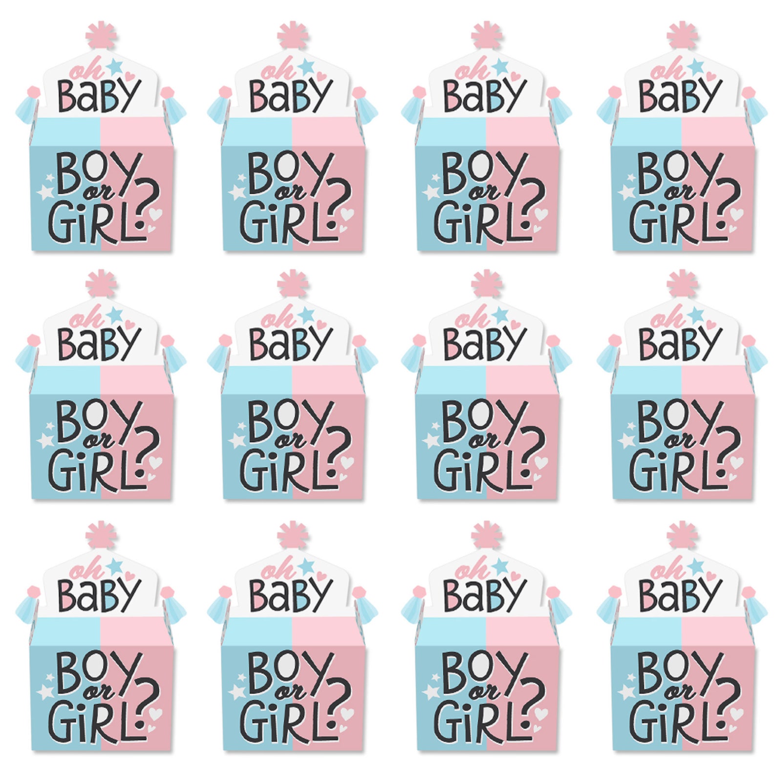 Baby Gender Reveal Treat Box Party Favors Team Boy or Girl - Etsy