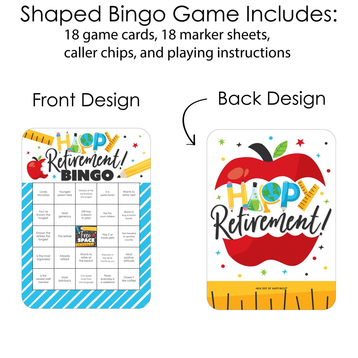 Teacher Retirement Bingo Cards and Markers Happy - Etsy