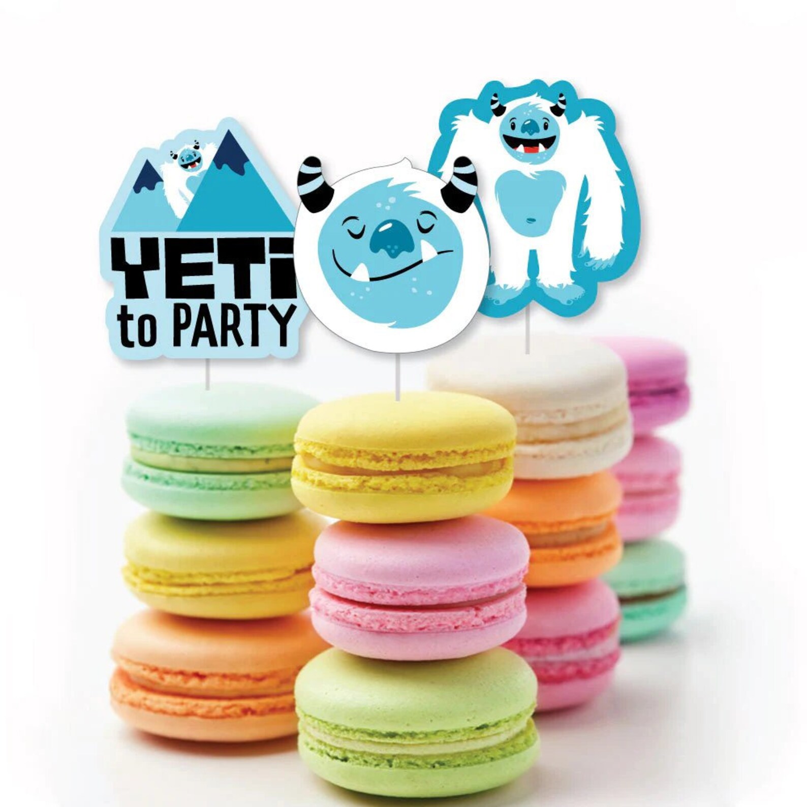 Yeti to Party Dessert Cupcake Toppers Abominable Snowman | Etsy