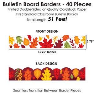 Fall Leaves - Scalloped Classroom Decor - Bulletin Board Borders - 51 ...