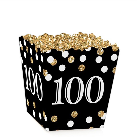Adult 100th Birthday Gold Party Mini Favor Boxes Birthday Party