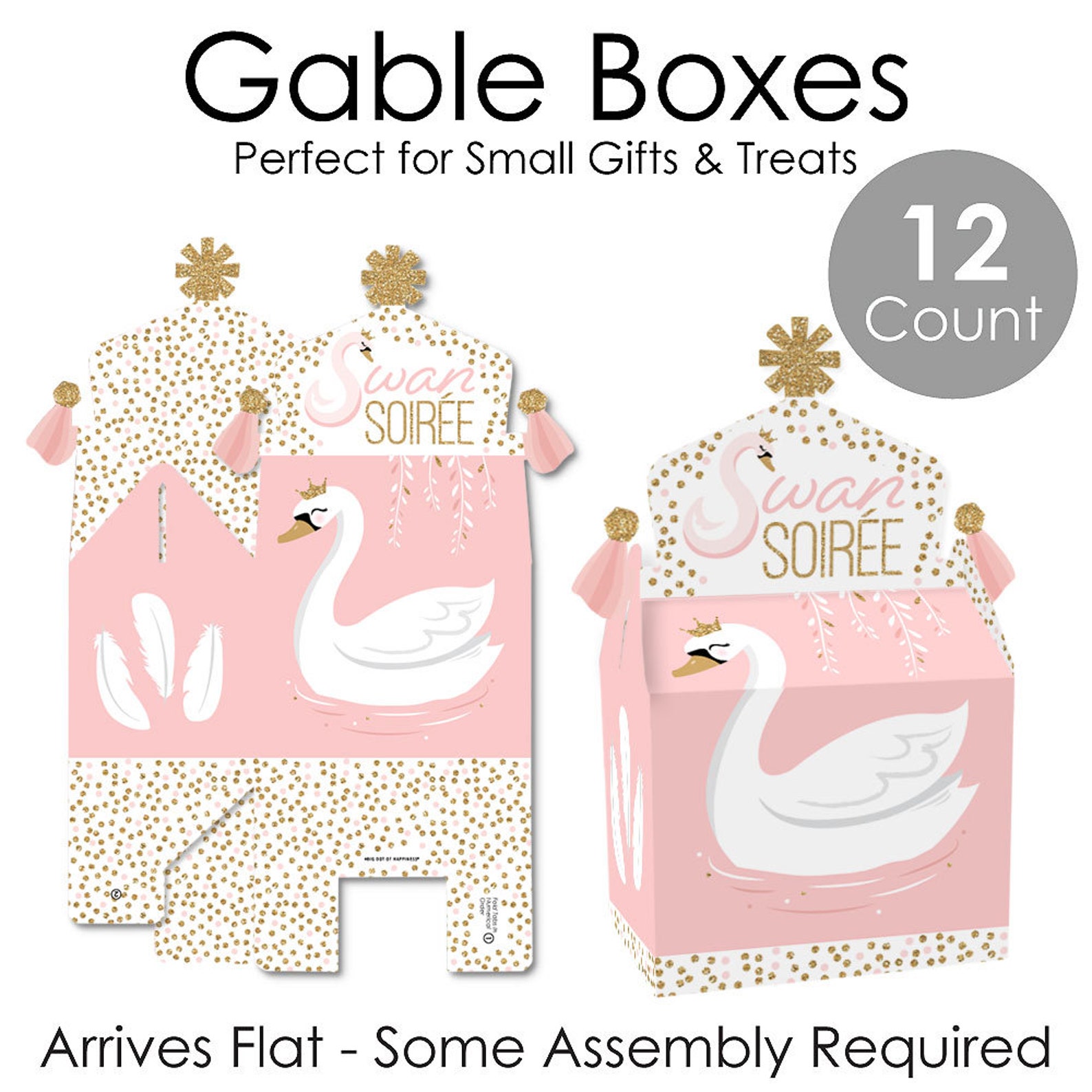 Swan Soiree Treat Box Party Favors White Swan Baby Shower - Etsy