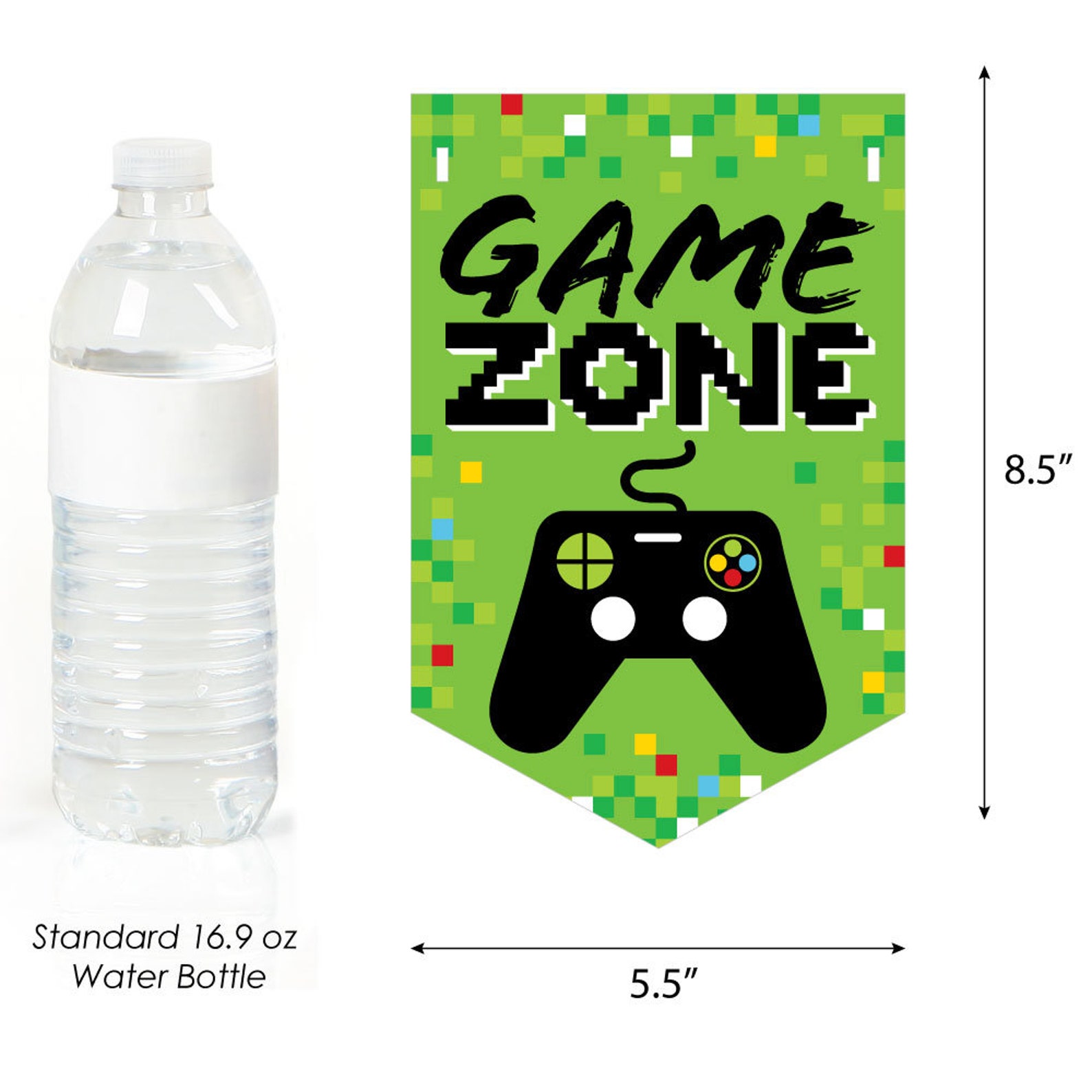 Game Zone - Pixel Video Game Party Bunting Banner - Party Decorations ...