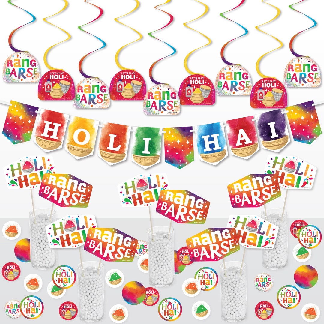 Holi Hai - Festival of Colors Party Supplies Decoration Kit - Decor ...