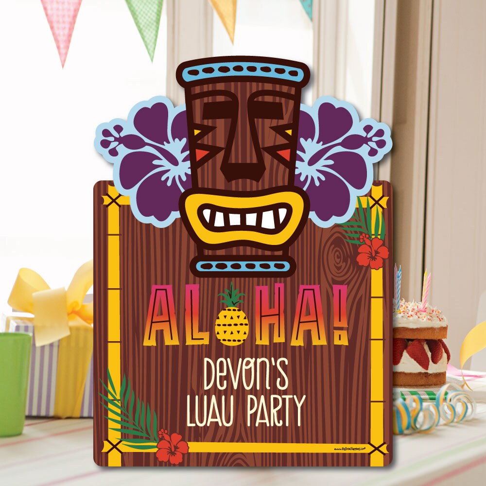 Tiki Luau Welcome Sign Tropical Hawaiian Summer Party | Etsy