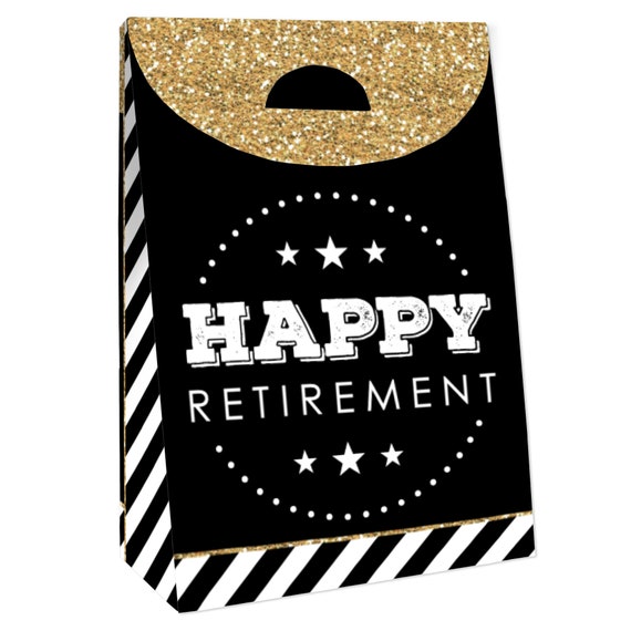 Happy Retirement - Retirement Gift Favor Bags - Party Goodie Boxes ...