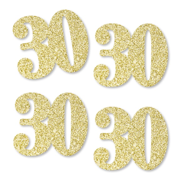 Gold Glitter 30 - No-Mess Real Gold Glitter Cut-Out Numbers - 30th ...