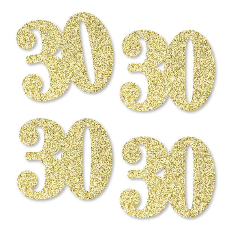 Gold Glitter 30 No-mess Real Gold Glitter Cut-out Numbers | Etsy