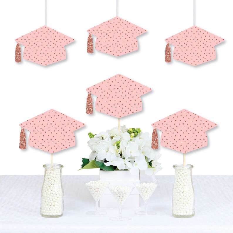 Rose Gold Grad - Grad Cap Decorations DIY Graduation Party Essentials ...