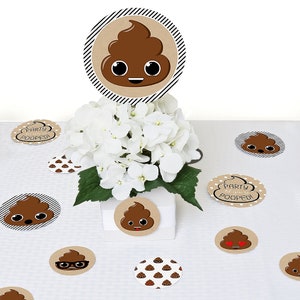 Party 'til You're Pooped - Giant Circle Confetti - Poop Emoji Birthday ...