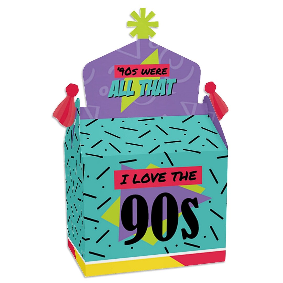90’s Throwback - Treat Box Party Favors - 1990s Party Goodie Gable ...