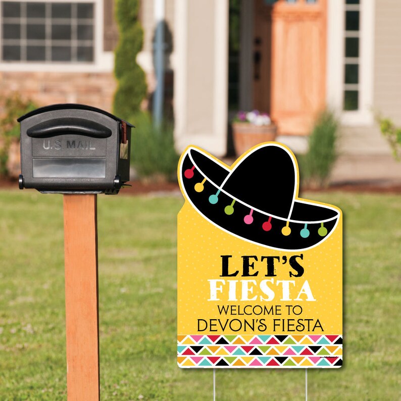 Mexican Fiesta Welcome Sign Let's Fiesta Birthday | Etsy