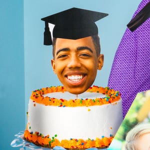 Grad Cap Fun Face Cutout Decorations - DIY Custom Graduation Photo Head ...