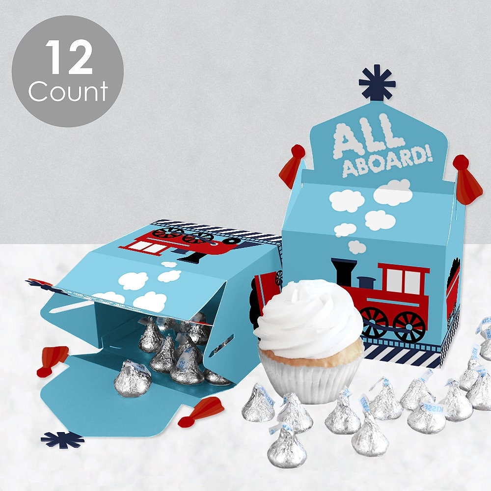 Railroad Party Crossing - Treat Box Party Favors - Steam Train Birthday ...