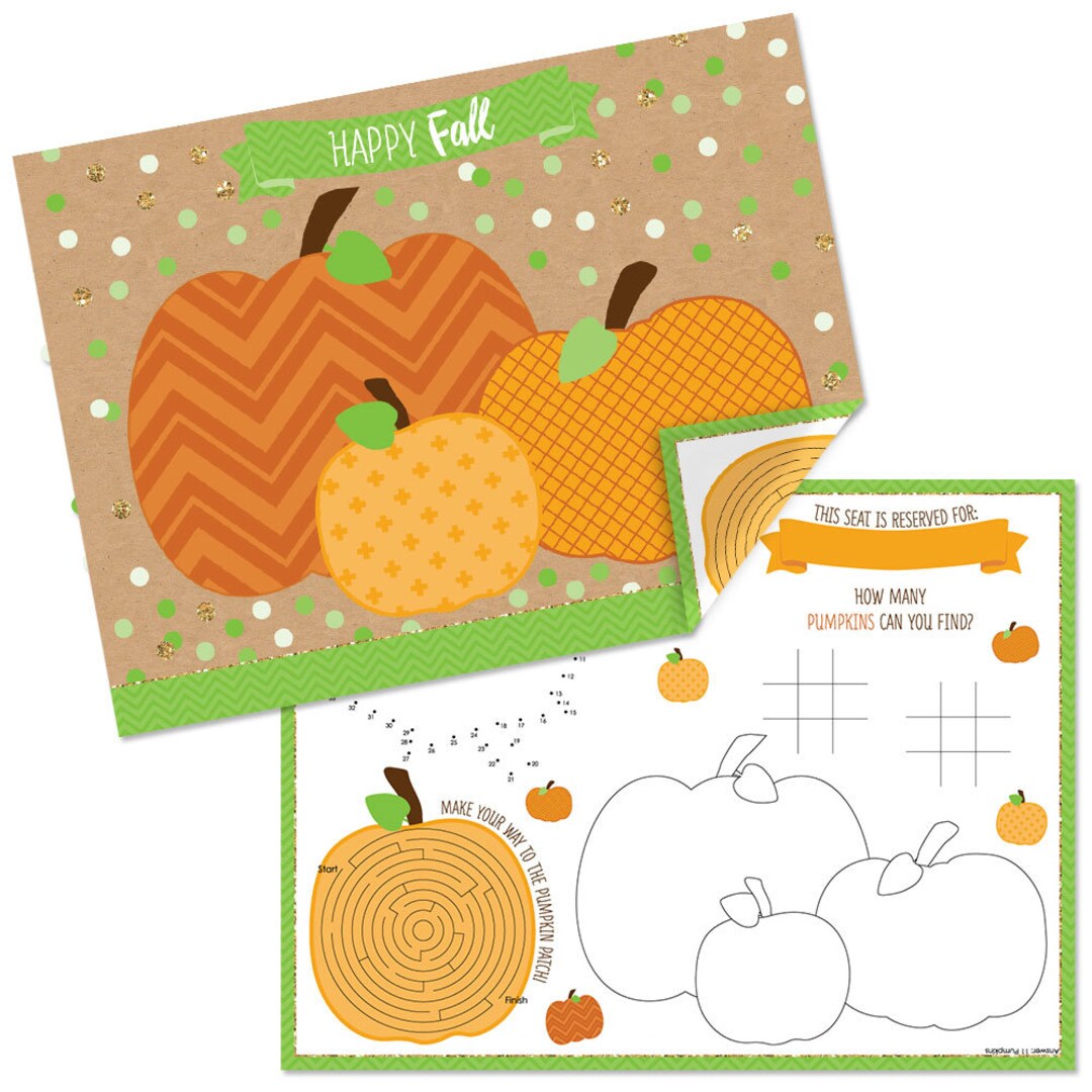 Pumpkin Patch - Paper Fall, Halloween, or Thanksgiving Party Coloring ...