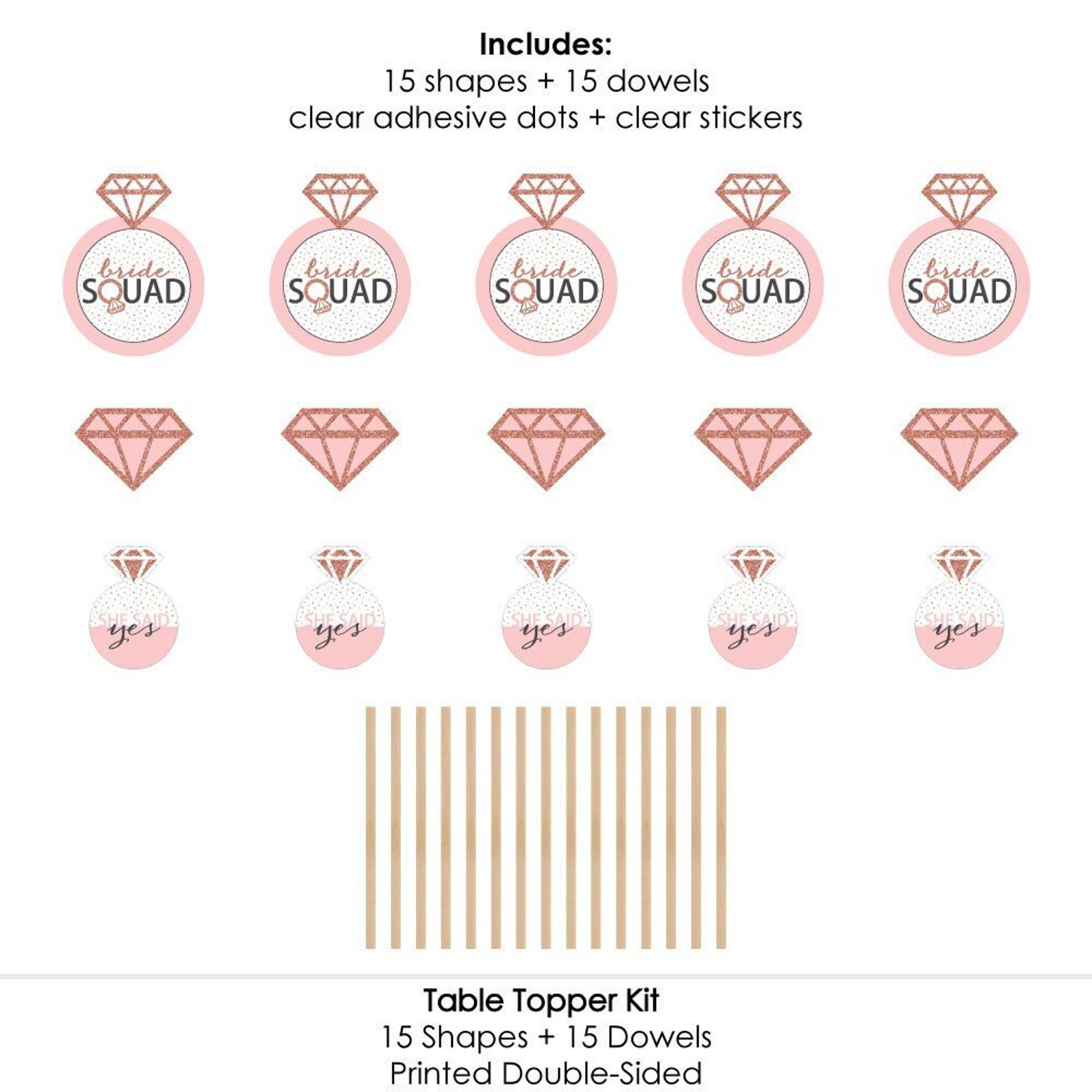 Bride Squad Centerpiece Sticks Bridal Shower or - Etsy