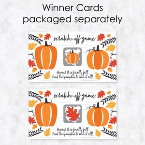 Fall Pumpkin - Halloween or Thanksgiving Party Game Scratch off Cards ...