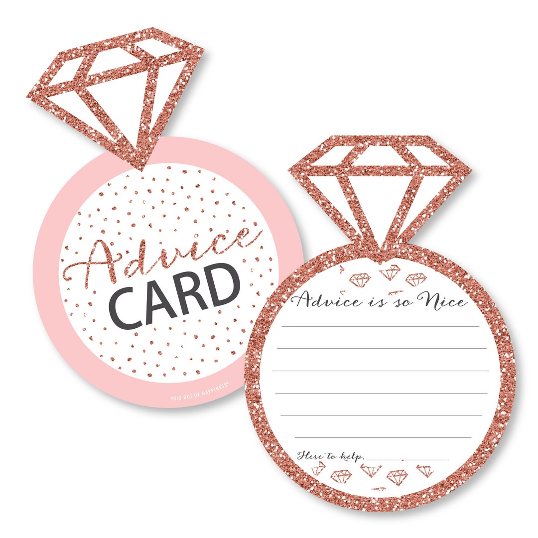 Bride Squad - Ring Wish Card Rose Gold Bridal Shower or Bachelorette ...